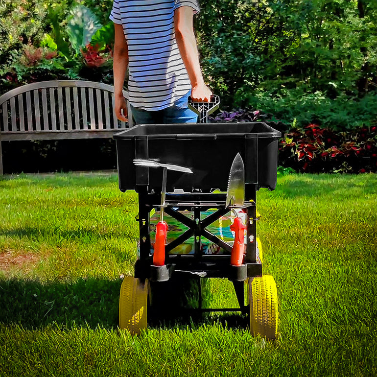 Outdoor Multi-Purpose Double Decker Cart - Black on Yellow – Mighty Max ...