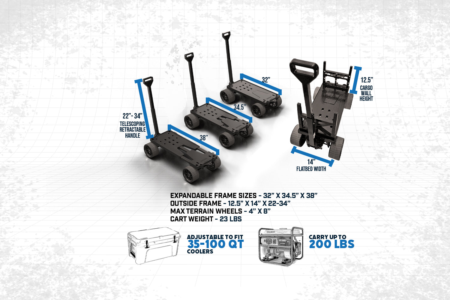 USA Made Patented Utility Cart Specifications – Mighty Max Carts - USA ...