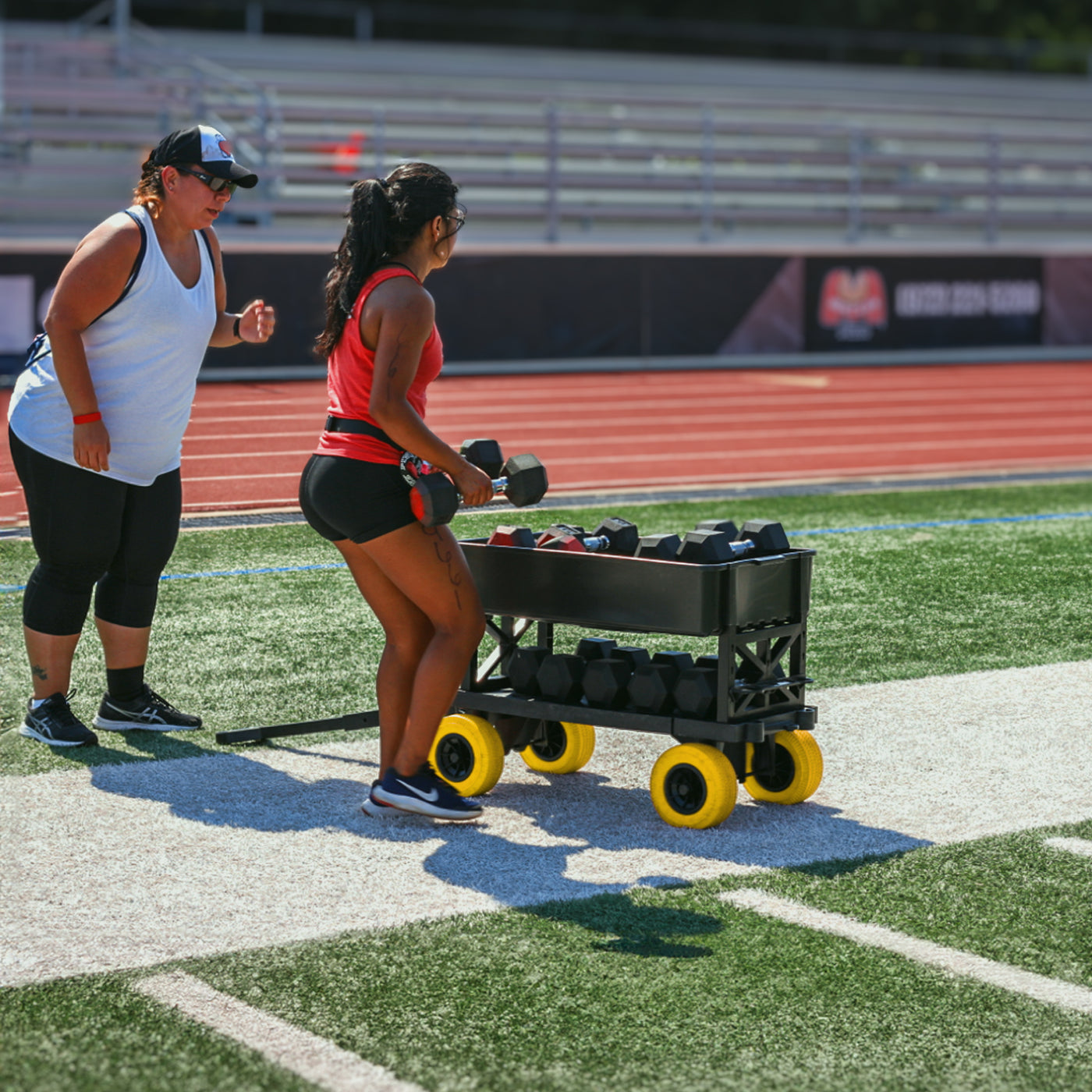 Outdoor Multi-Purpose Double Decker Cart - Black on Yellow – Mighty Max ...