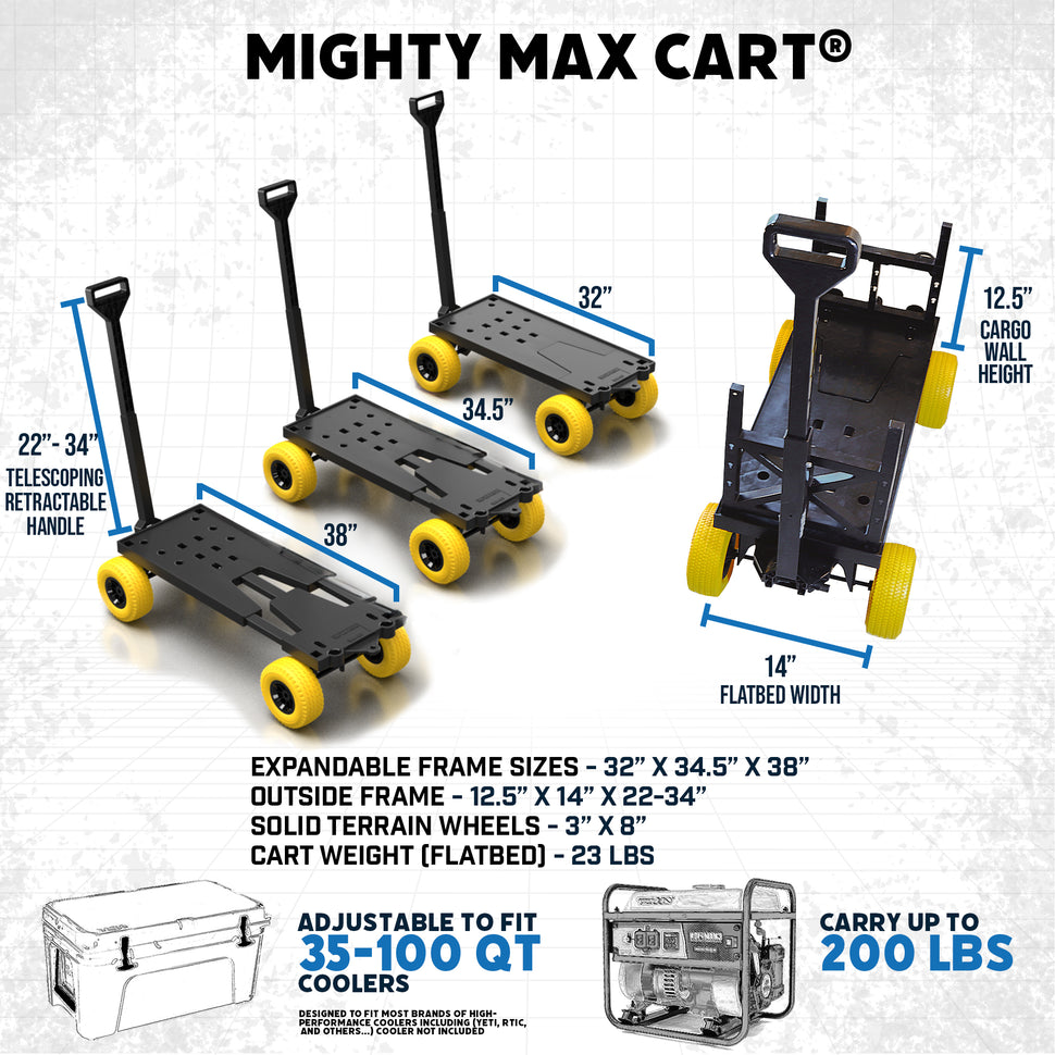 Outdoor Multi-Purpose Double Decker Cart - Black on Yellow – Mighty Max ...